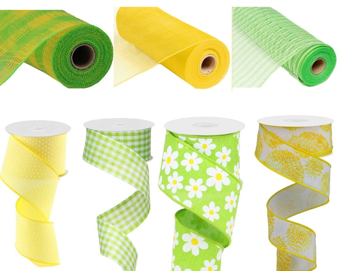 Spring Deco Poly Mesh, Set of 3 Deco Mesh, Kit to Make Spring Wreath ...