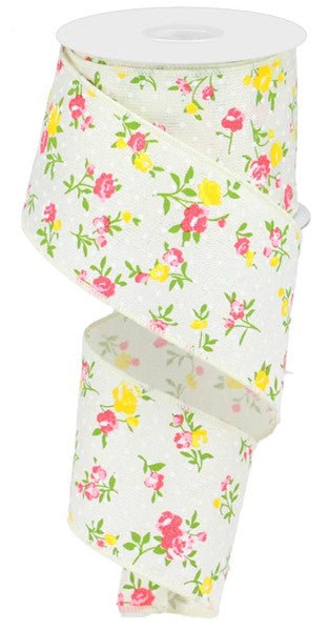 Flower Wired Ribbon, Floral Printed Wreath Ribbons, Bow Making Supplies ...