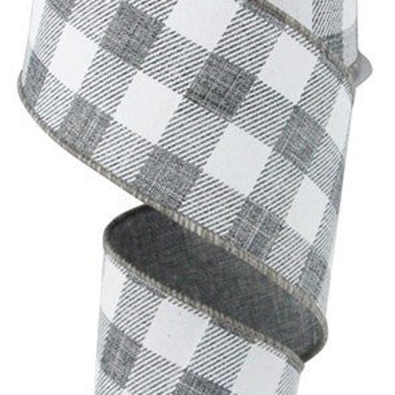 Gray Plaid Ribbon - Etsy