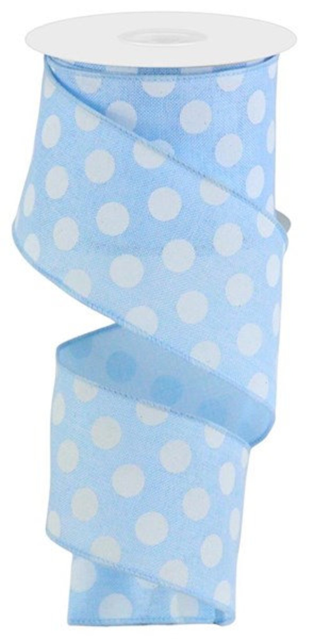 Polka Dot Wired Ribbon, Blue & White Craft Supply for Creating Adorable ...