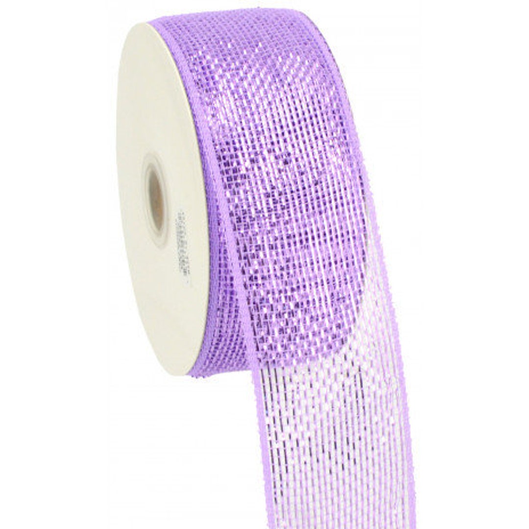 Lavender Metallic Foil Deco Poly Sash Mesh, Wreath Metallic 2.5 Lavender Metallic Foil Deco Poly Sash Mesh, Wreath Metallic 2.5
