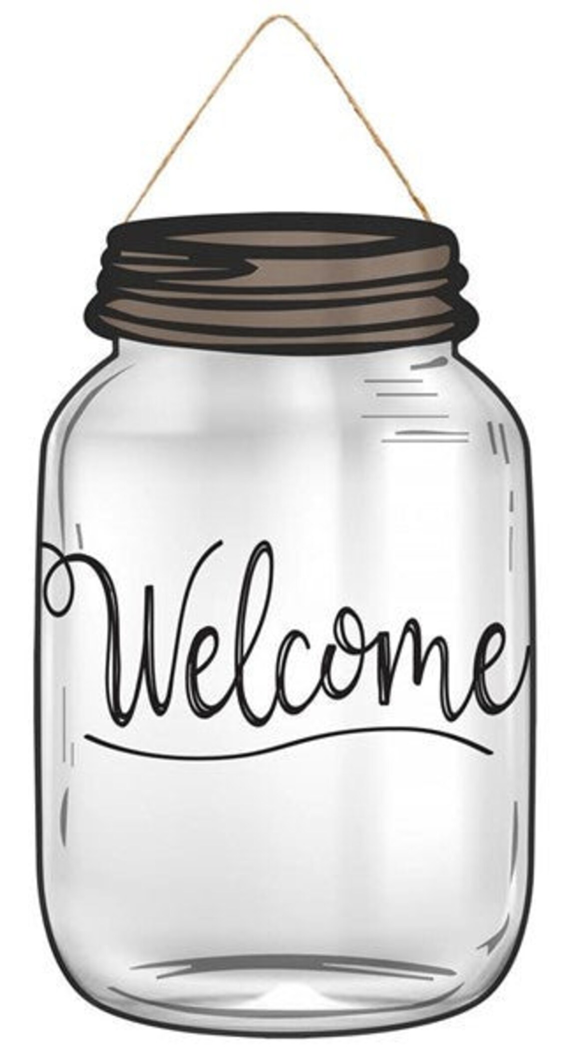 Mason Jar welcome Farmhouse Wreath Sign - Etsy