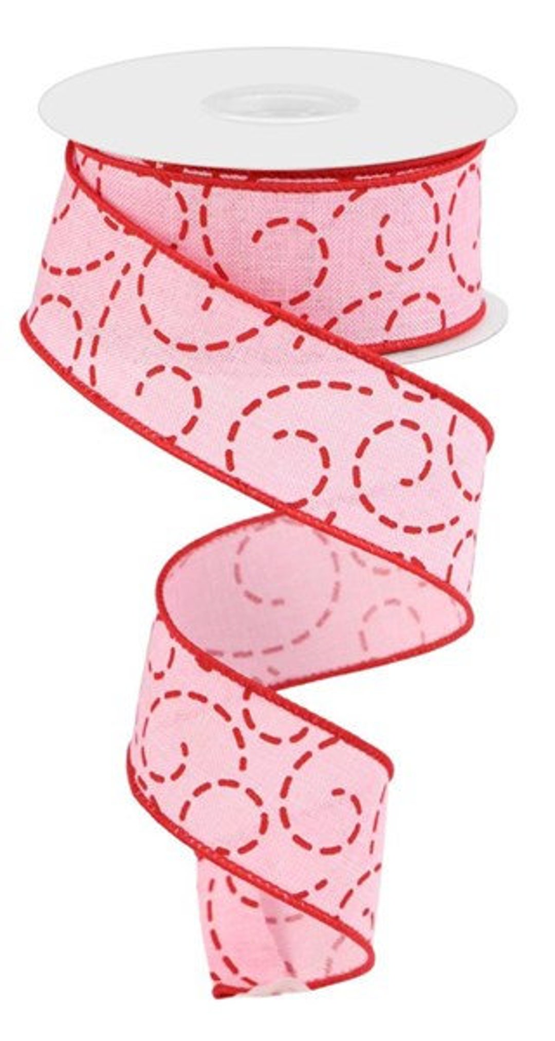 Pink and Red Swirl Wire Edge Ribbon, Craft Supply for Making Handmade ...