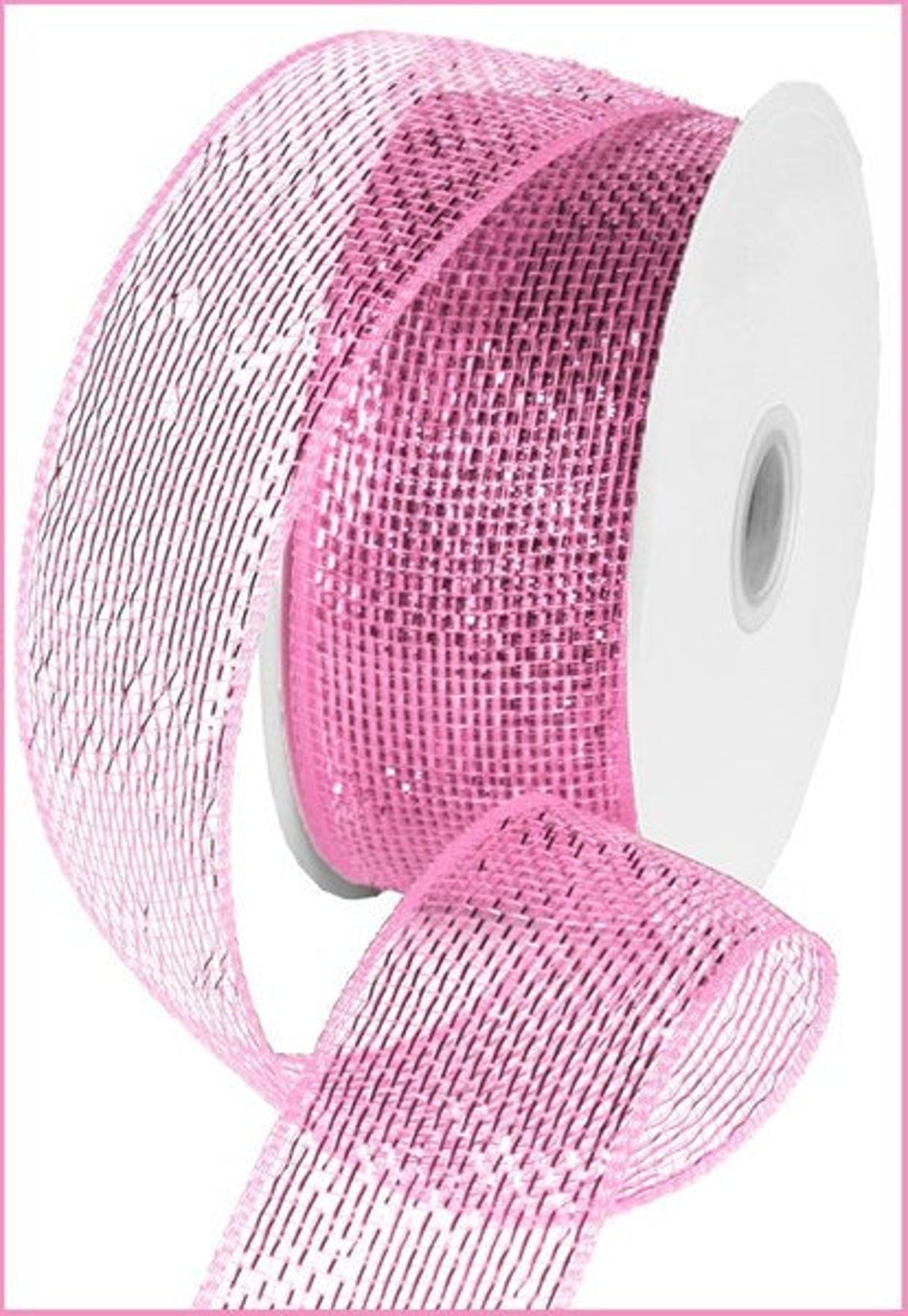 2.5" X 25yd Metallic Pink With Pink Foil Ribbon - RS210422 - Etsy