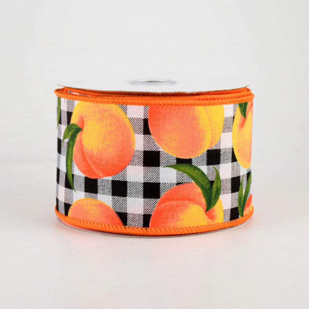 Peaches Wired Ribbon, Black & White Craft Accent Supply, 2.5 Inch X 10 ...