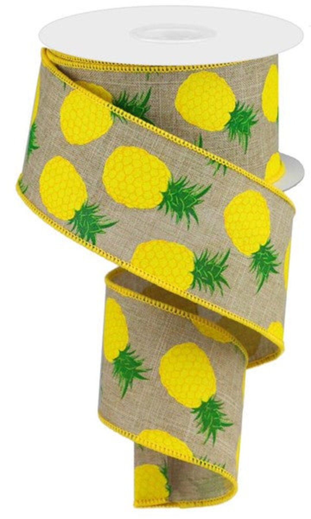 Pineapples Summer Wired Ribbon, 2.5 Inches X 10 Yards, Aloha Luau ...