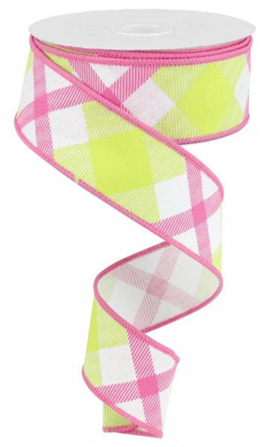 Pink and White Plaid Wired Ribbon, Striped for Creating Fun Birthday ...