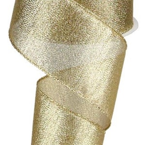 Gold Wired Ribbon: Metallic Christmas Decor, 2.5" X 50 Yards - Etsy