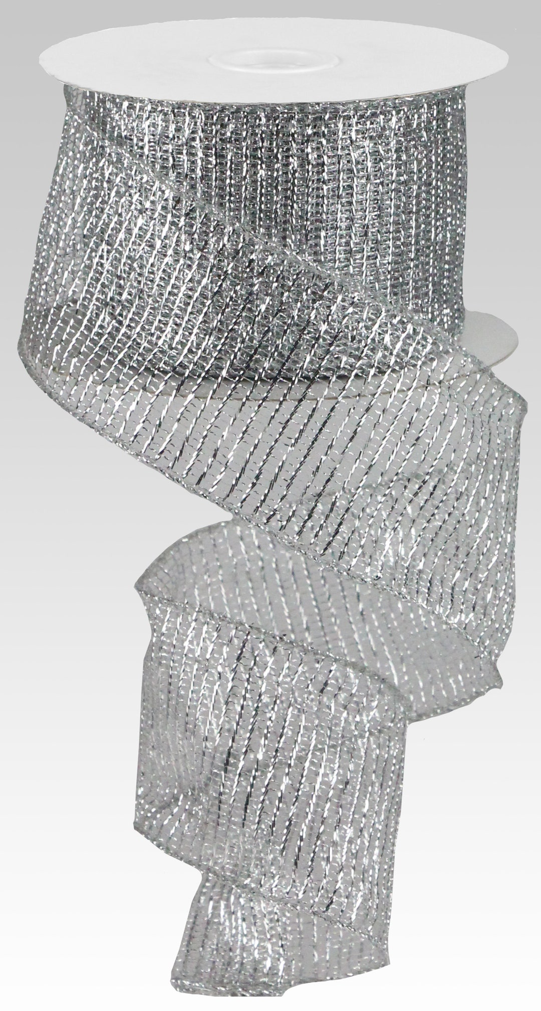 Silver Metallic Wired Ribbon, for Creating Elegant and Light Wedding ...