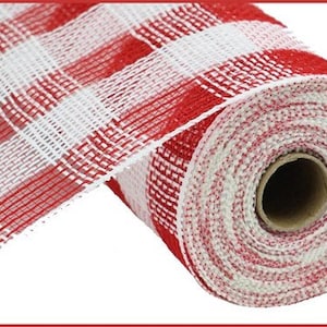 10.5" Cotton Check Deco Mesh: Red & White - RY830749 - Etsy