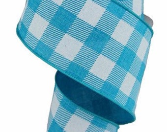 Turquoise Plaid Ribbon - Etsy