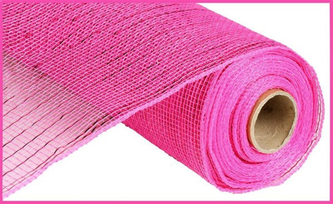 Pink Poly Deco Mesh, Metallic, 10 Inches X 10 Yards, Wreath Mesh for ...