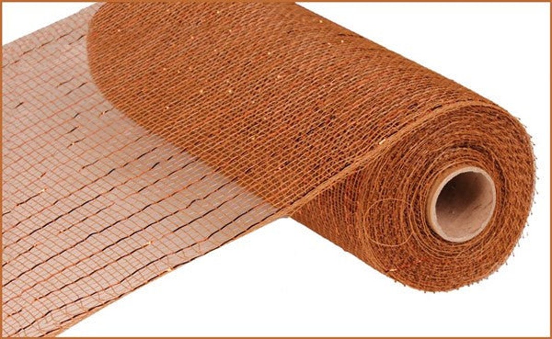 Brown Poly Deco Mesh, Metallic, 10 Inches X 10 Yard, DIY Fall ...