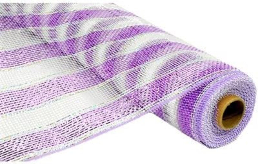 Lavender and White Stripe Deco Poly Mesh, 21 in X 10 Yards - Etsy