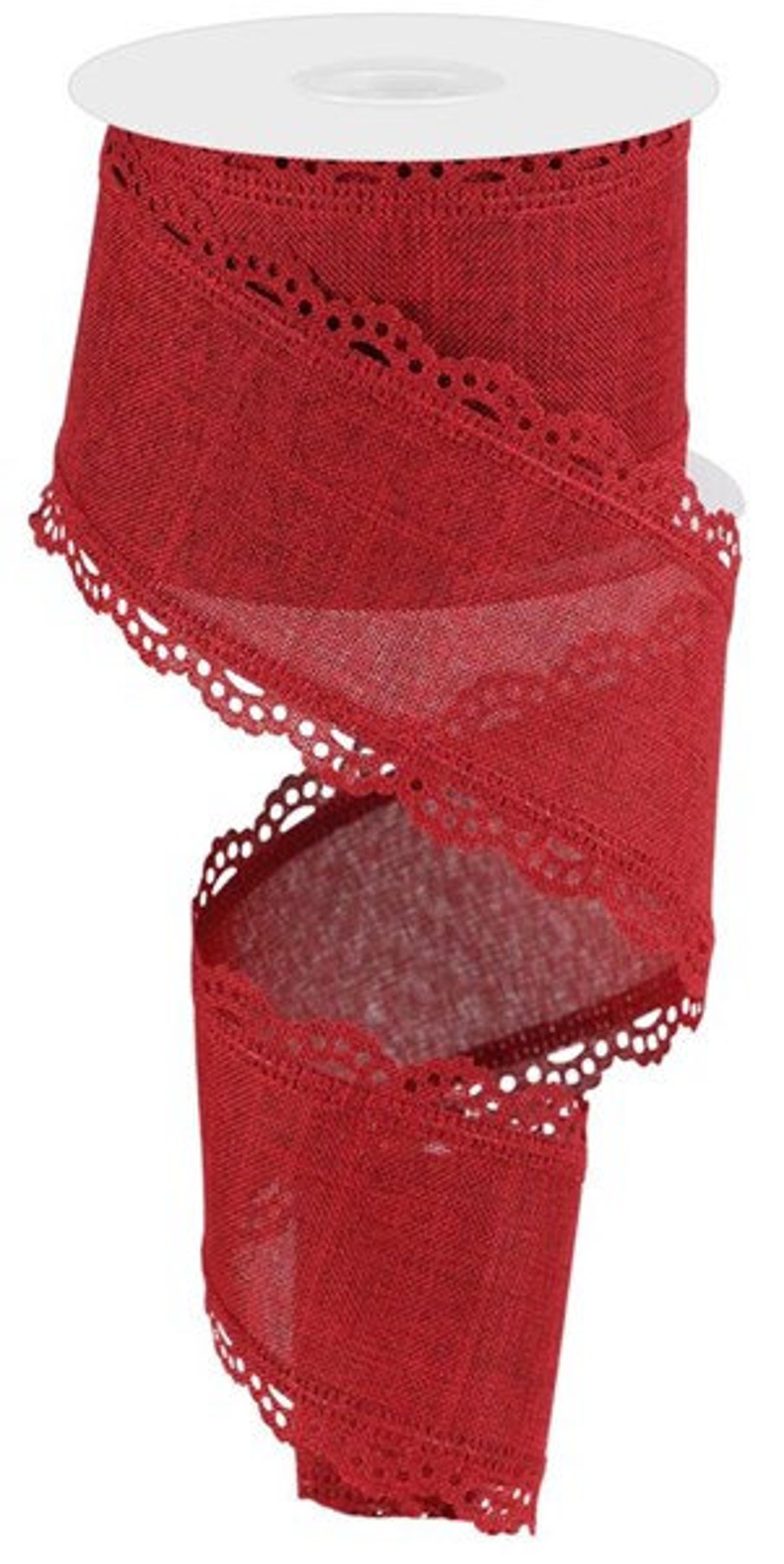 Scalloped Wired Edge Ribbon, Bow Ribbon, Burgundy, 2.5 Inches X 10 ...