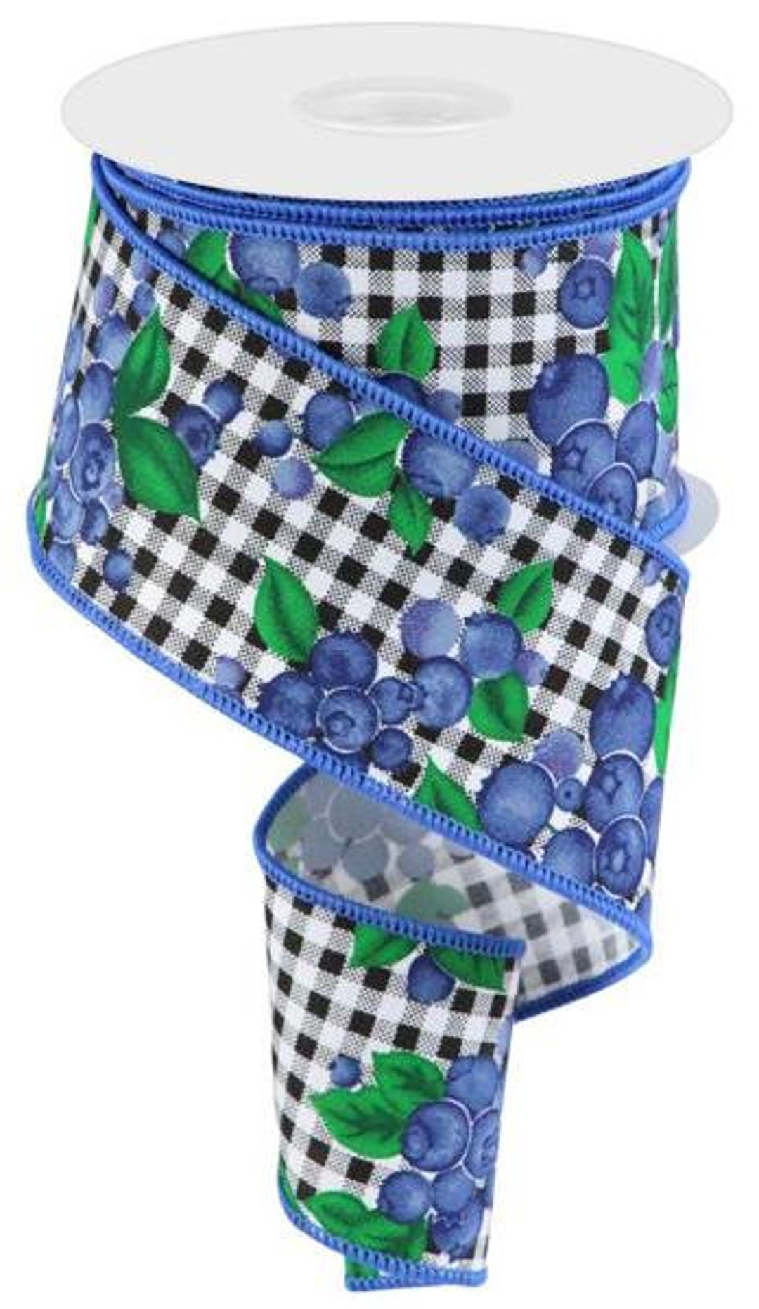Blueberry Ribbon, Blueberries Wired Ribbon, 2.5 Inch X 10 Yards, Blue ...