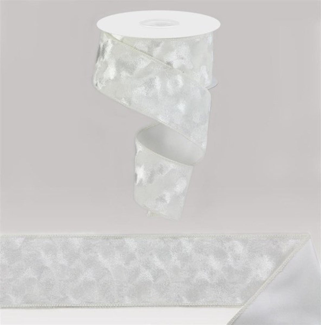 Solid White Velvet Wired Ribbon, 2.5 Inch X 10 Yards, Christmas, Easter ...