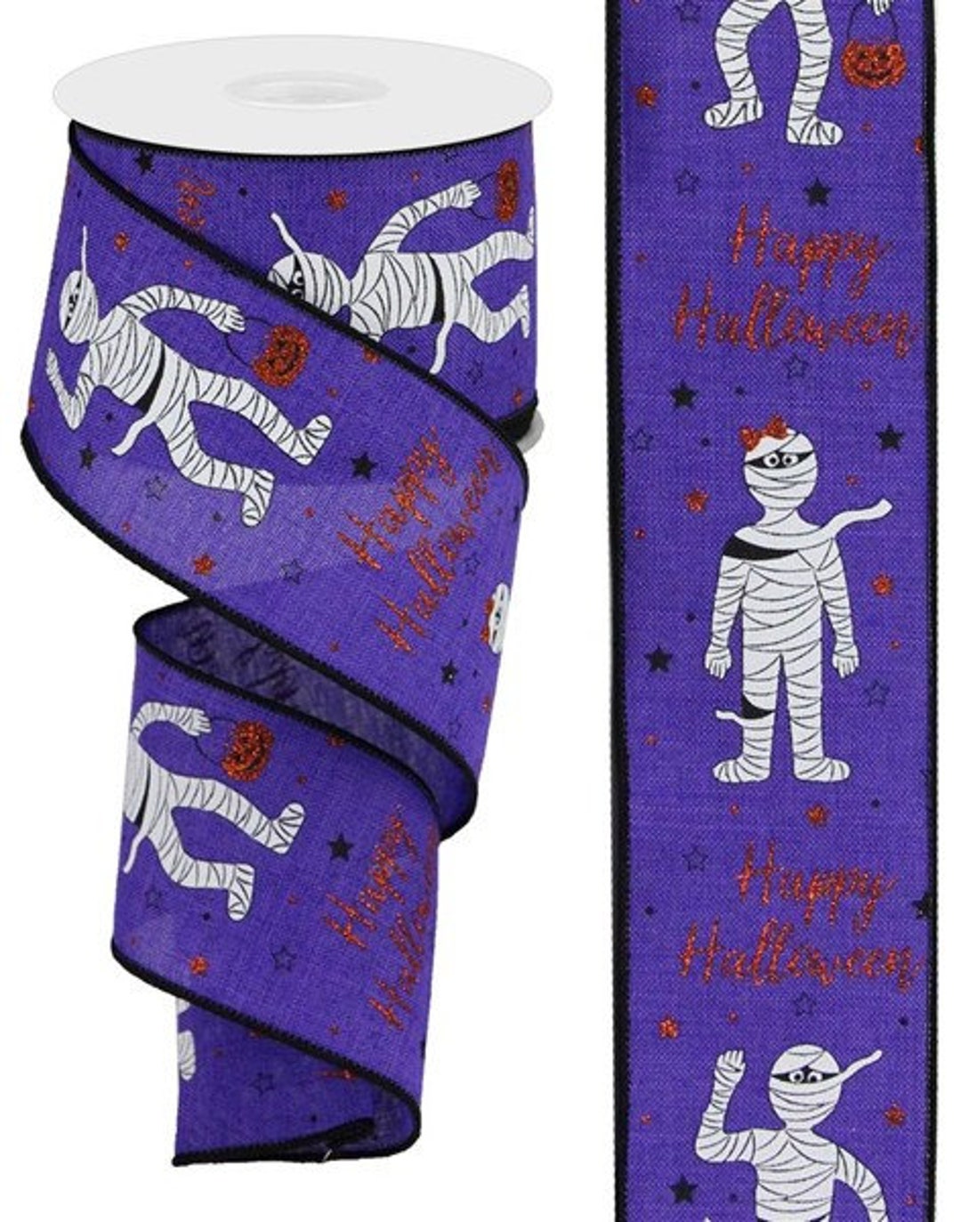 Mummies Halloween Wired Edge Ribbon, Ribbon for Bows, 2.5 Inches X 10 ...