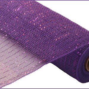 Purple Metallic Poly Deco Mesh,, 10 Inches X 10 Yards (30 Feet ...