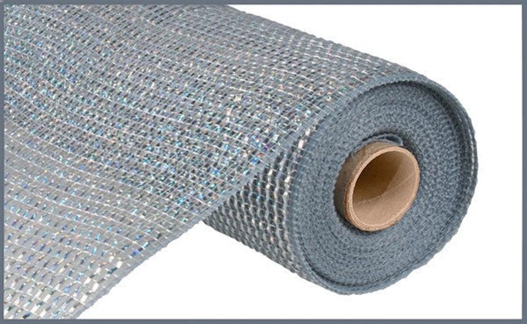Silver Poly Deco Mesh, for Crafting Wreaths and Decorating Christmas ...