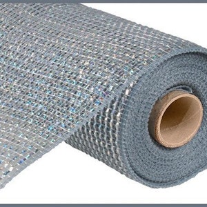 Silver Poly Deco Mesh, for Crafting Wreaths and Decorating Christmas ...