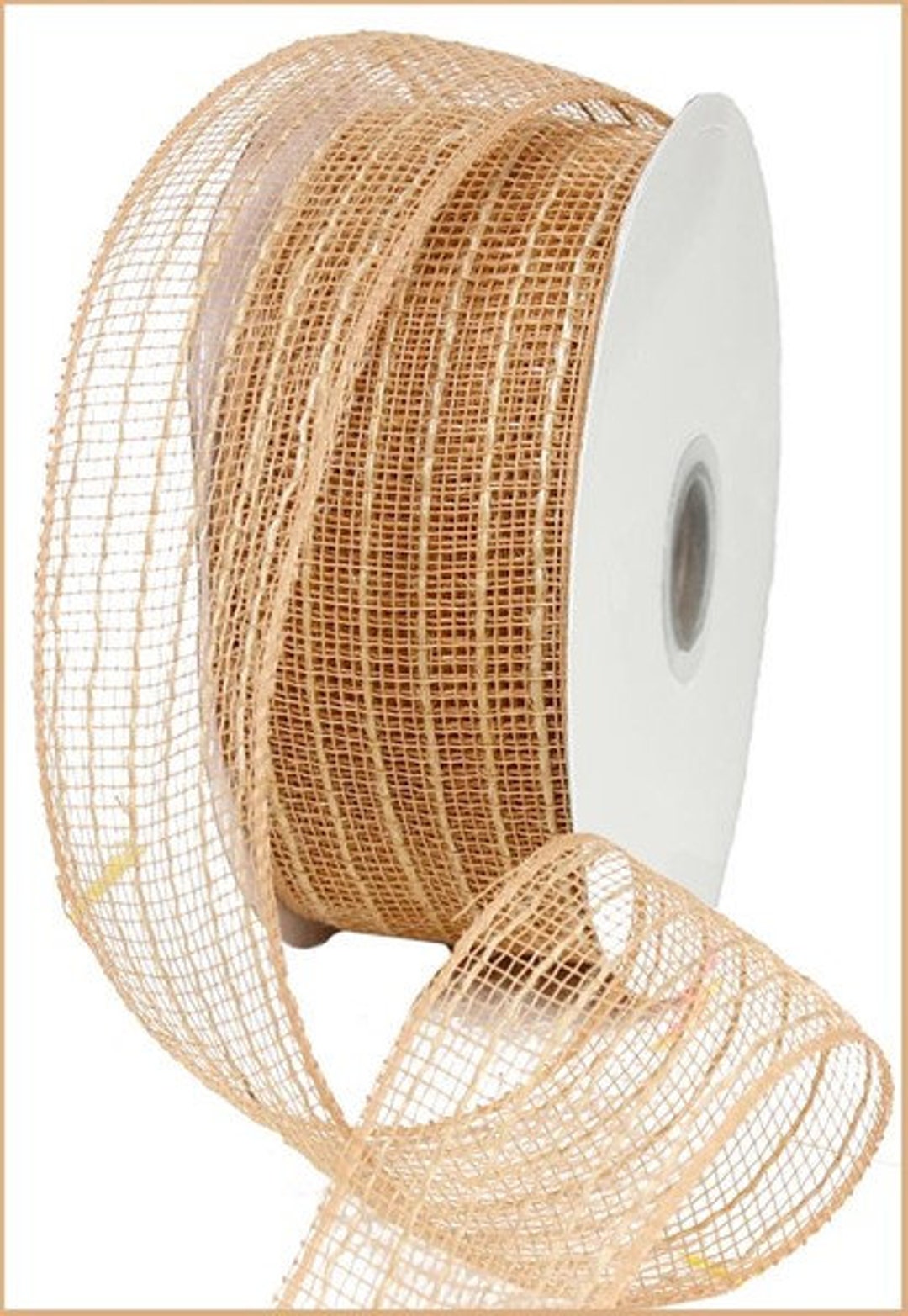 Poly Jute Mesh, Beige Deco Poly Mesh, Natural Mesh Ribbon, 2.5 Inch X ...