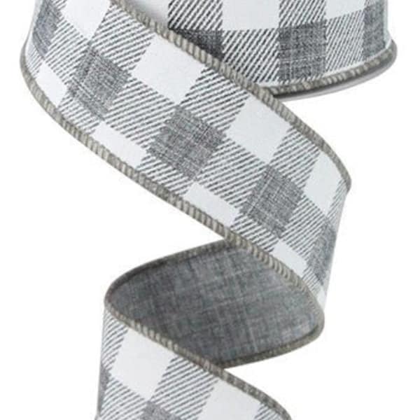 Gray Plaid Ribbon - Etsy