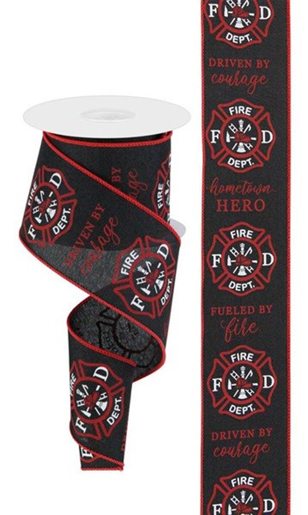Firefighter Badge Wired Ribbon, S, 2.5 Inches X 10 Yards RGC129002 ...