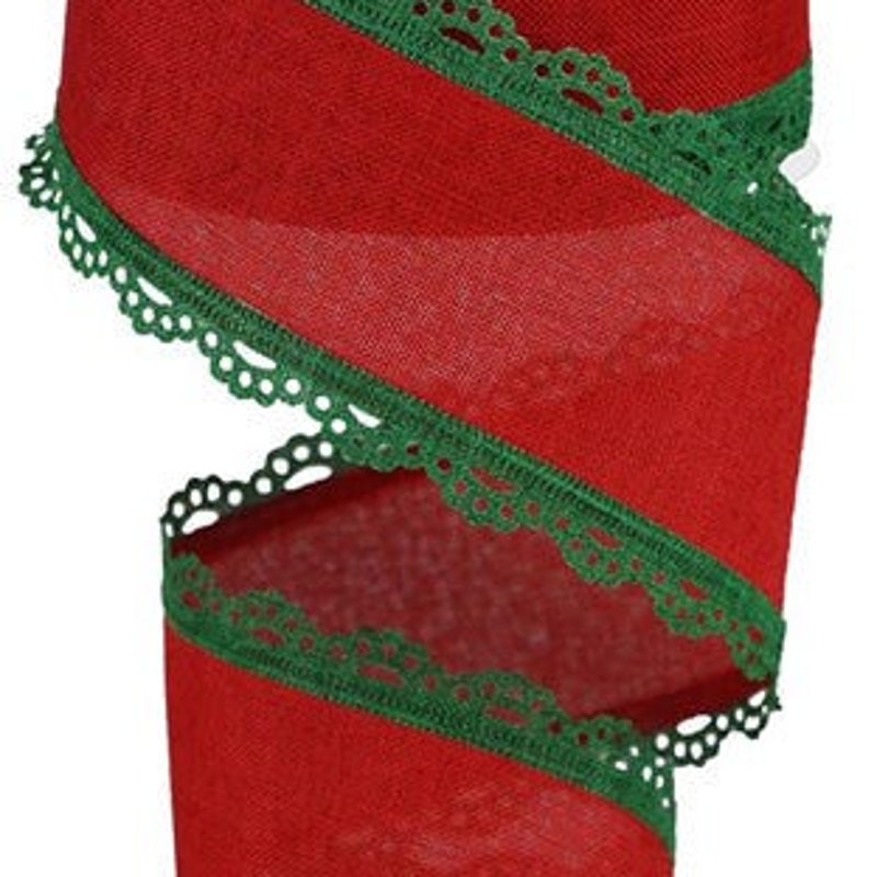 Red Lace Ribbon - Etsy
