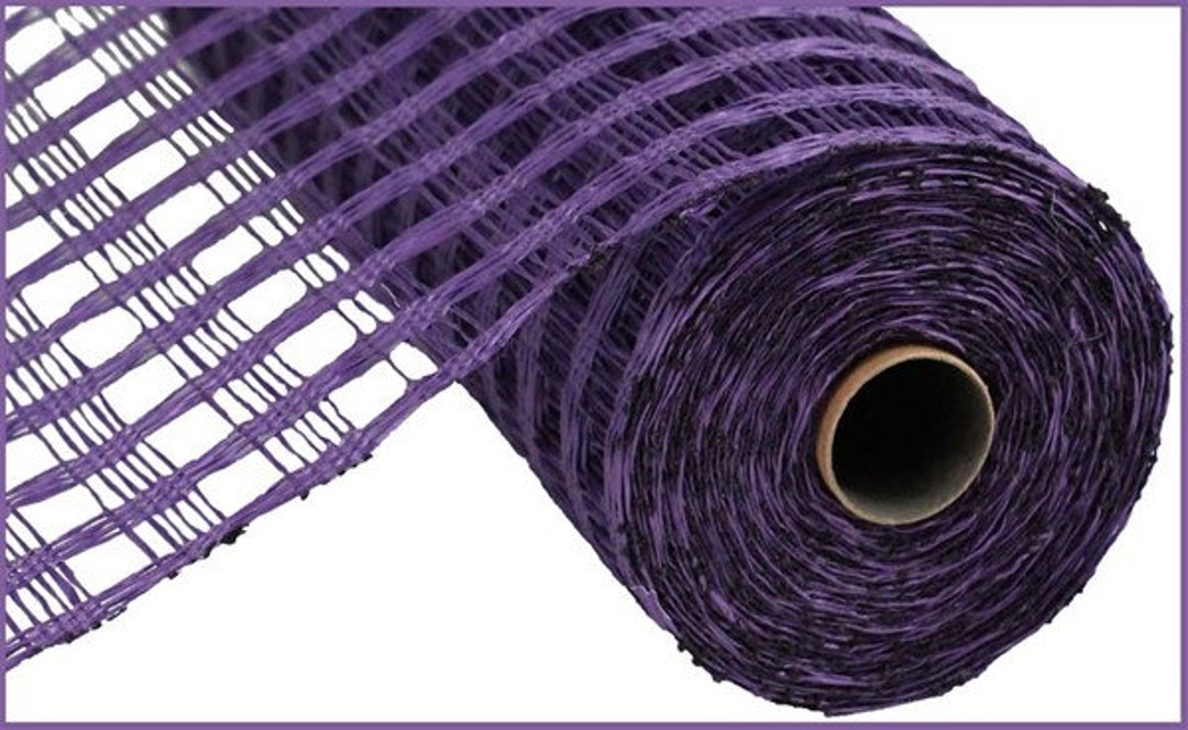 Purple Burlap Check Deco Mesh, Spring Easter Wreath Supply, Purple ...