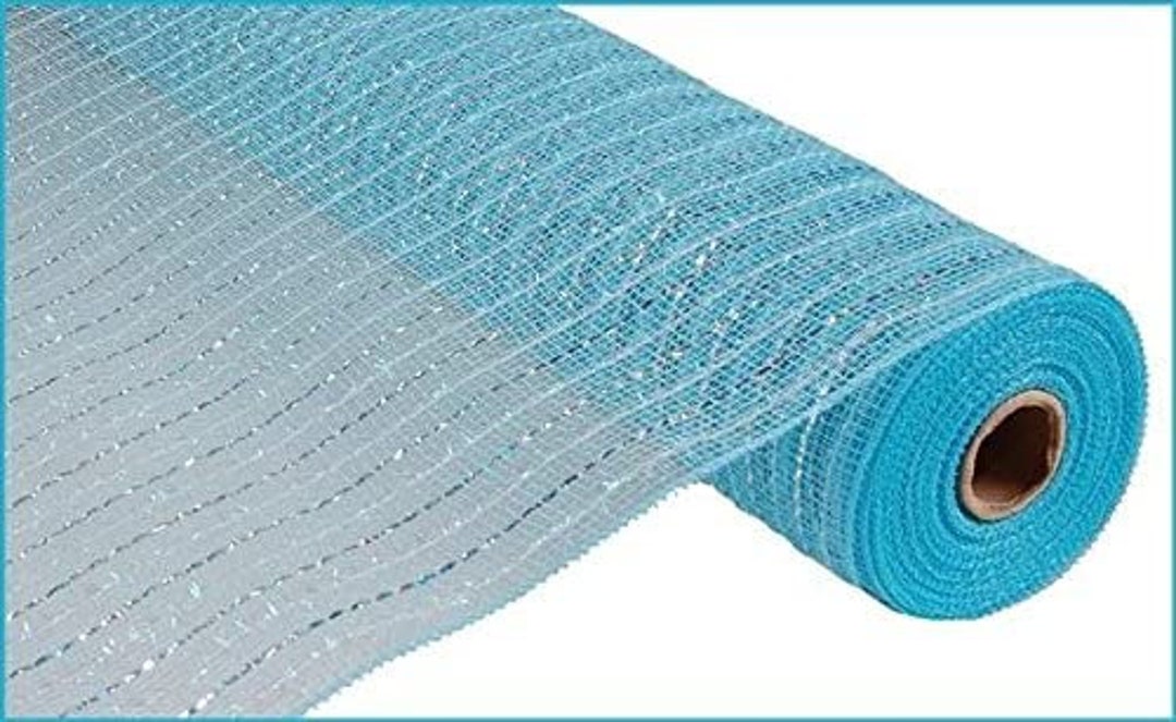 Light Blue Laser Silver Iridescent Deco Mesh, Supplies to Make Handmade ...