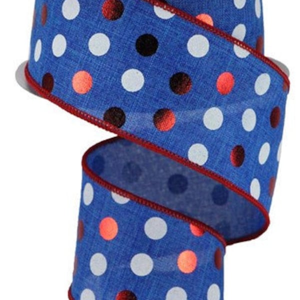 Red Polka Dot Wired Ribbon - Etsy