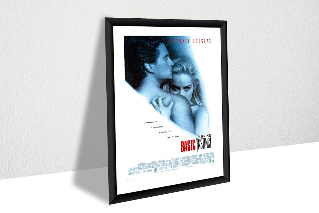 Basic Instinct Movie Poster, Sharon Stone Wall Art, Erotic Thriller Film Canvas, Framed Basic ...