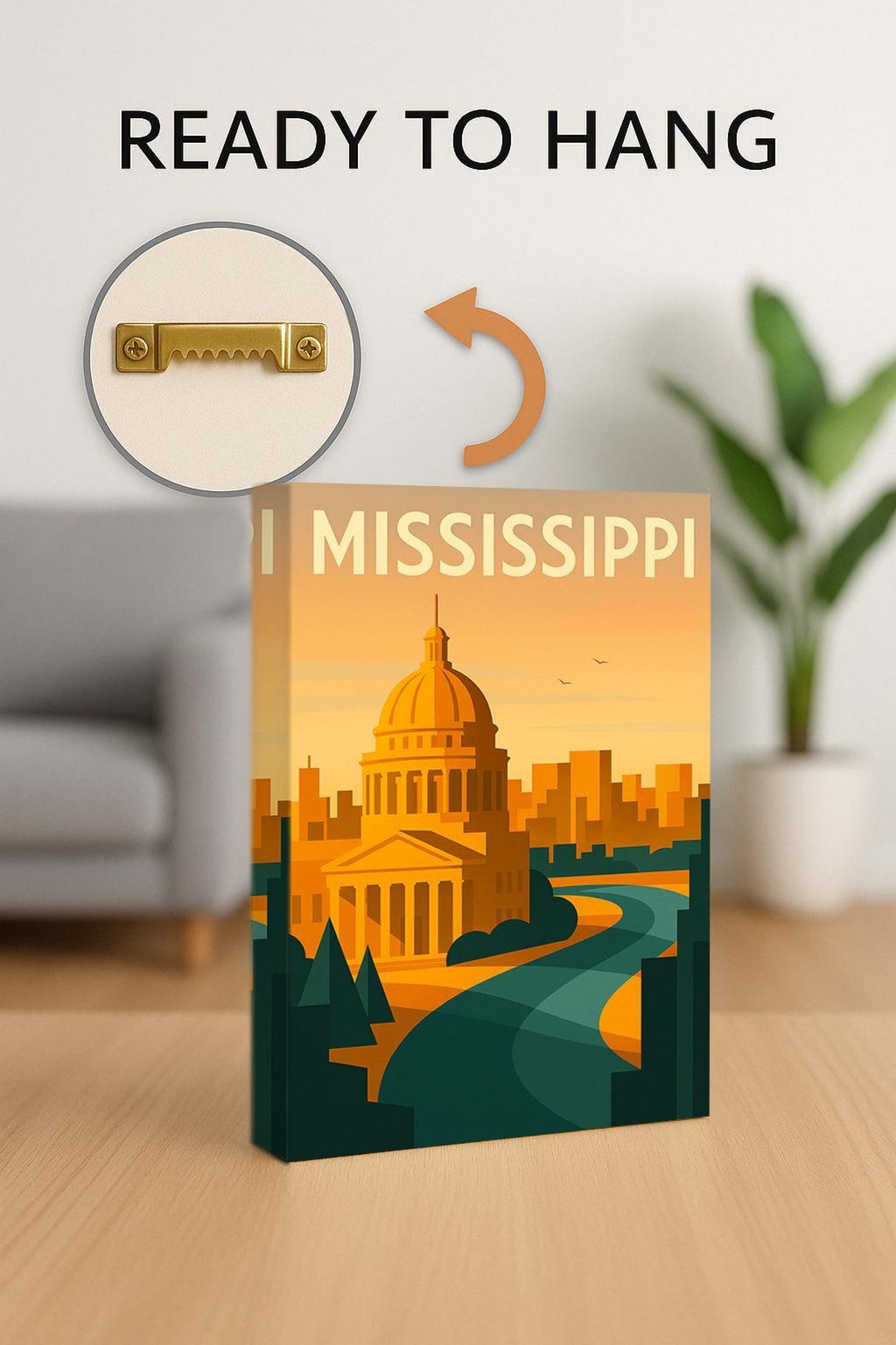 Mississippi State Capitol Poster – Retro Sunset Travel Wall Art - Etsy