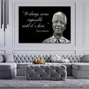 Nelson Mandela Quote Poster Wall Art Premium Canvas High - Etsy