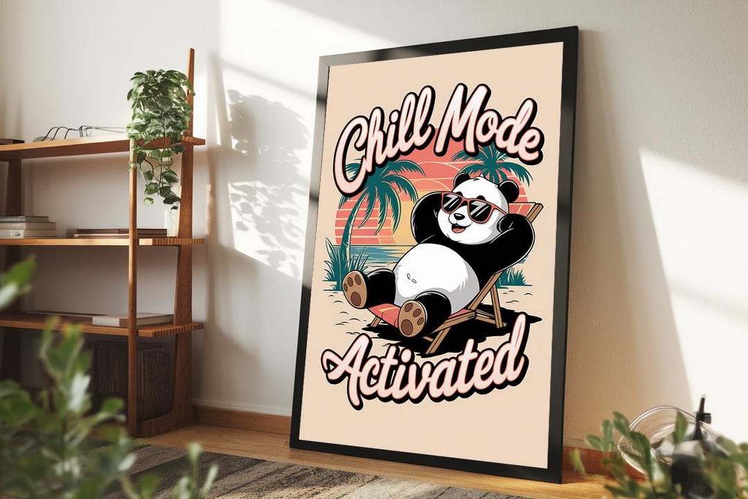Chill Panda Poster | Relax Wall Art | Funny Animal Illustration Print ...