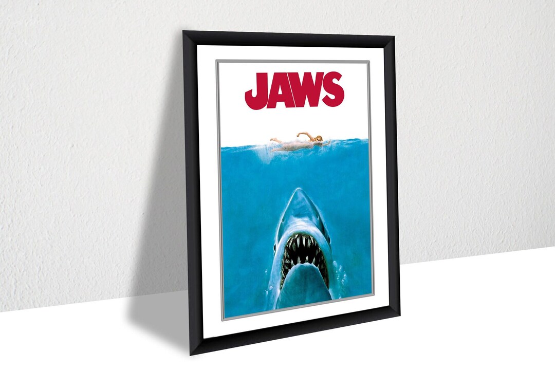 Jaws Movie Poster, Steven Spielberg Classic Wall Art, Shark Attack Film ...
