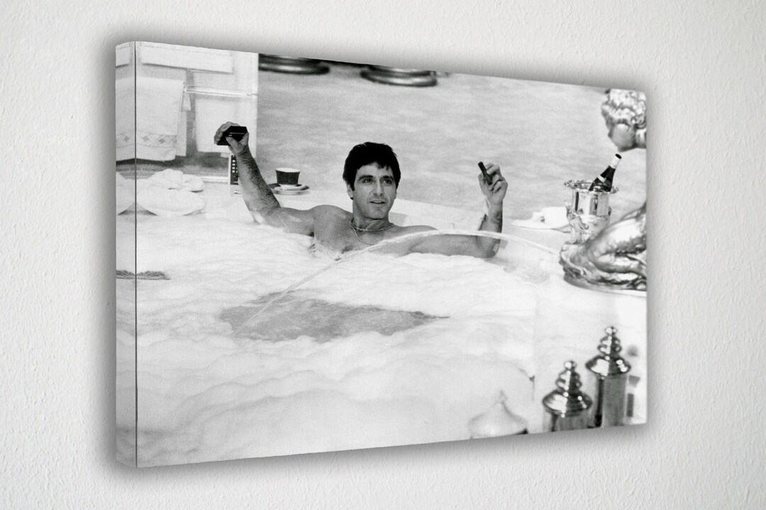 Scarface Jacuzzi Poster, Al Pacino Luxury Scene Wall Art, 80s Gangster ...