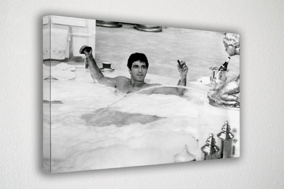 Scarface Jacuzzi Poster Canvas Wall Art Premium Canvas High - Etsy