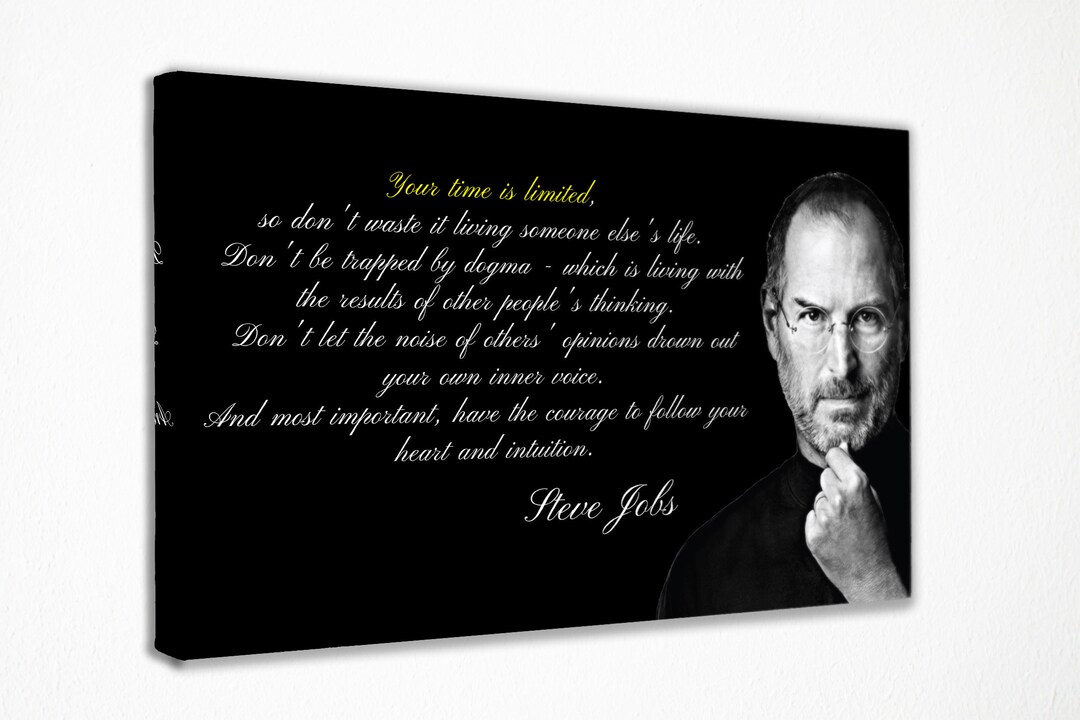 Steve Jobs Quote Poster Wall Art Premium Canvas High Quality Wall Art ...