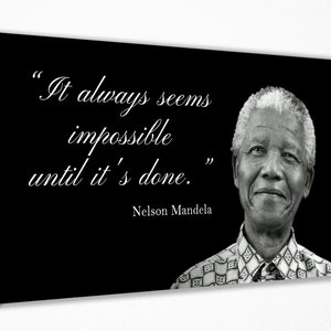 Nelson Mandela Quote Poster Wall Art Premium Canvas High - Etsy