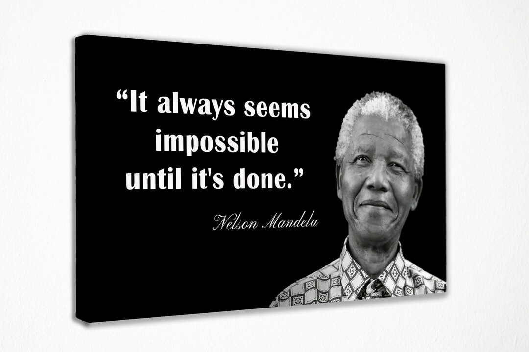 Nelson Mandela Quote Poster Wall Art Premium Canvas High Quality Wall ...