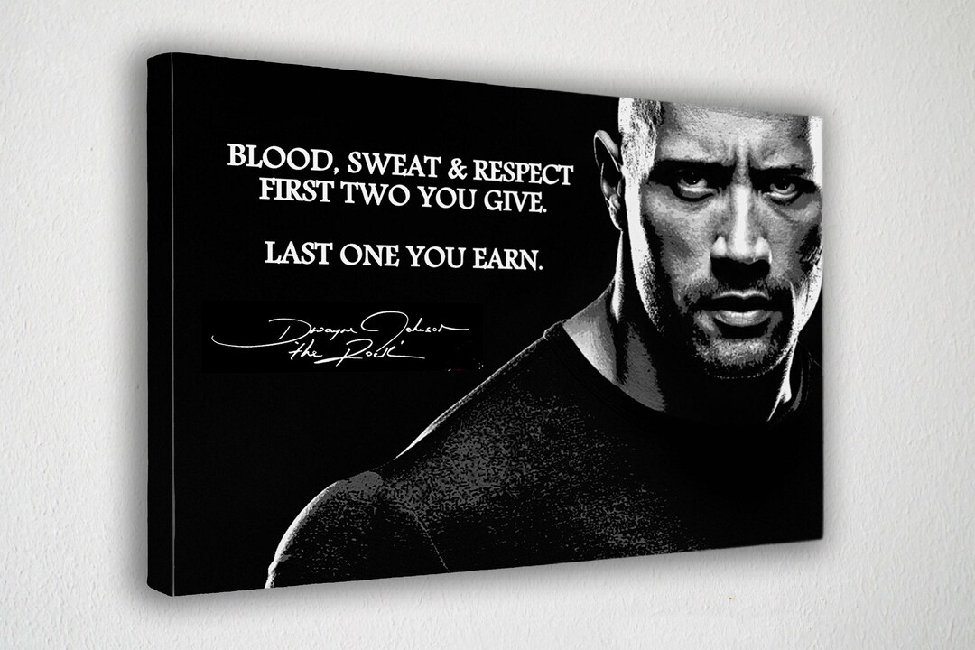 Dwayne Johnson the Rock Poster – Motivational Gym Canvas Wall Art - Etsy