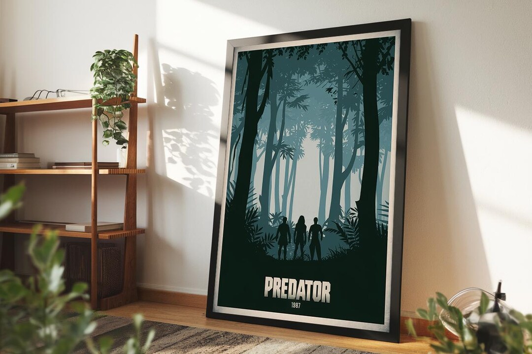Predator Poster, 80s Action Movie Print, Minimalist Jungle Art, Retro ...