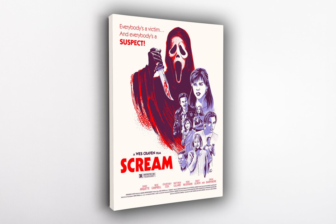 Scream Movie Poster No.2 1996 Canvas Poster, Wall Art, Wall Decor ...