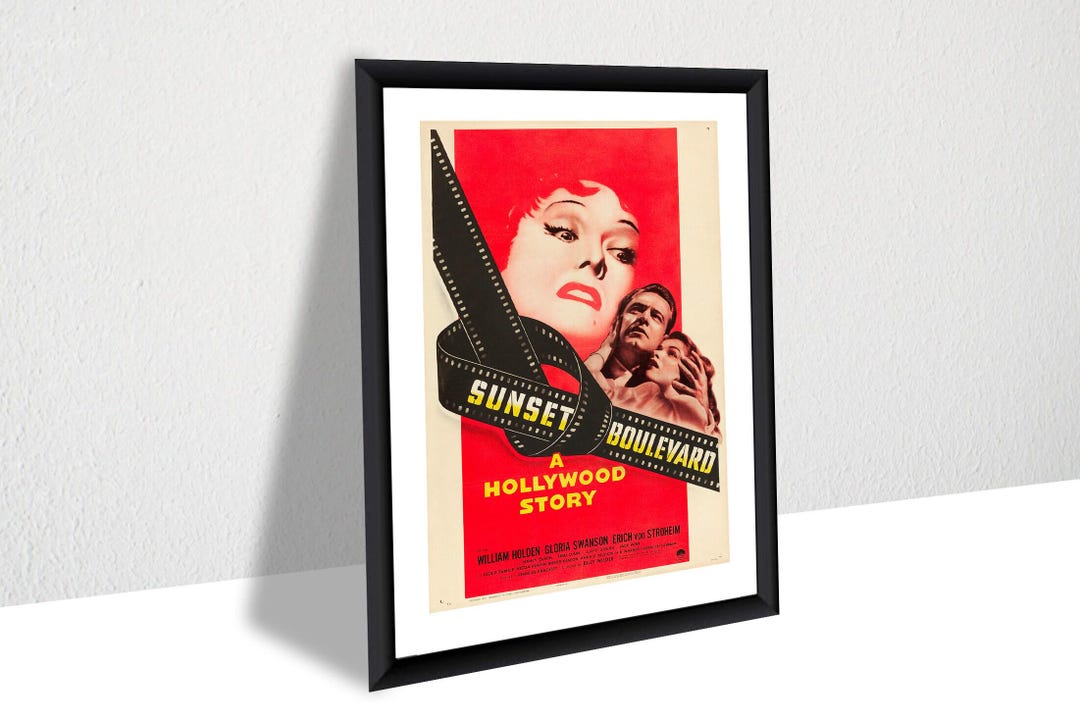 Sunset Boulevard Movie Poster, Classic Hollywood Film Wall Art, Noir ...