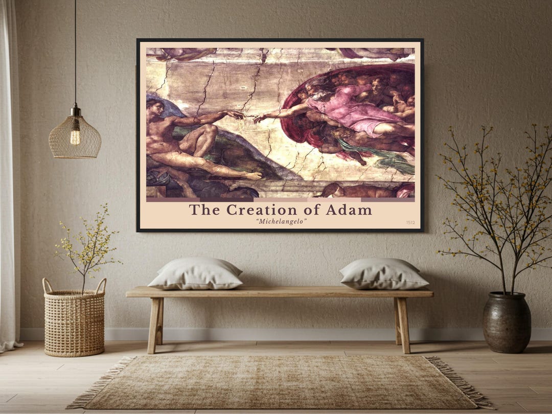 Creation of Adam Poster – Michelangelo Sistine Chapel Art Print - Etsy