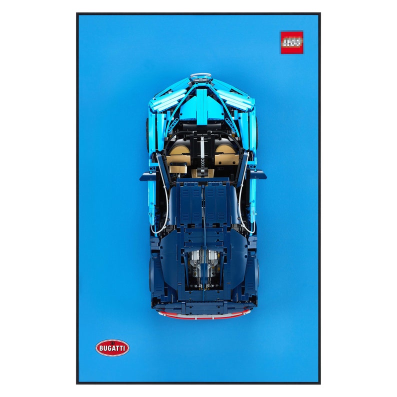 Classic Leather Wall Mount Display for LEGO® Technic™ Bugatti Blue LEGO ...