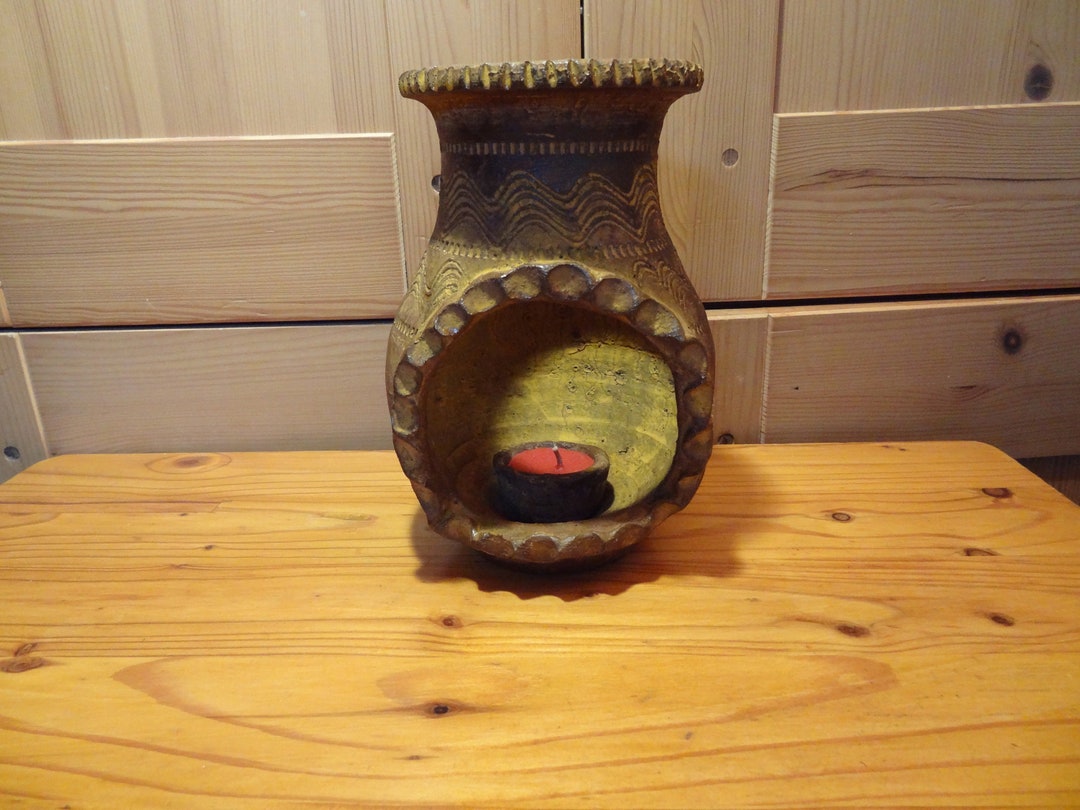Candle / Incense......pottery Chiminea - Etsy