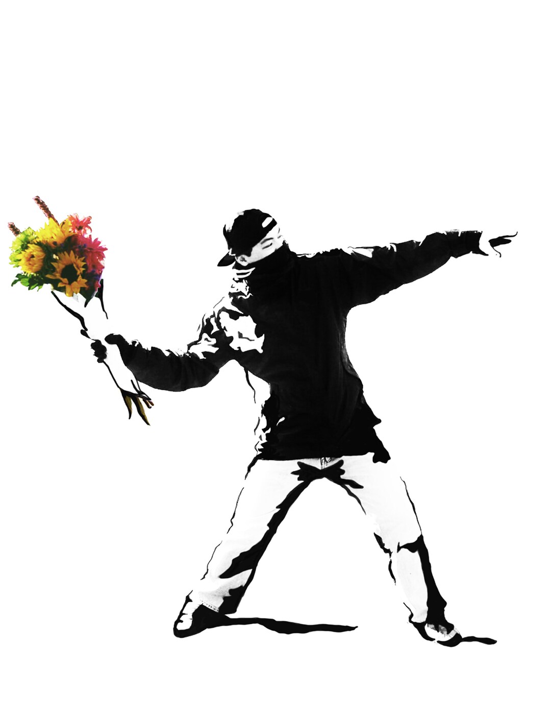 Banksy Rage Flower Thrower Art Canvas, Banksy Street Art,graffiti ...